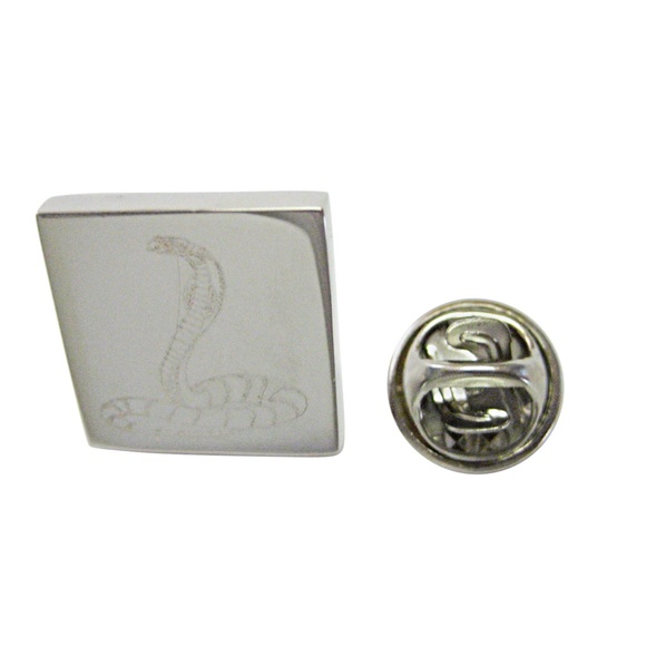 Kiola Designs | Accessories | Silver Toned Etched Cobra Snake Lapel Pin ...